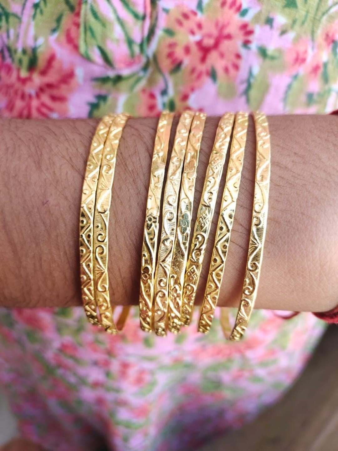 Indian Gold Bangle, Gold Filled Bangle, Gold Bracelet, Bangle, Gold ...