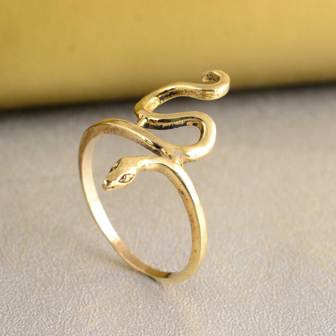Gold Snake Ring, Snake Ring, Statement Ring, Open Serpent Band, Snake ...
