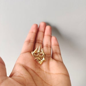 Om Lord Shiva Trishul Ring, Brass Ring, Ohm Ring, Dainty Ring, Handmade ...