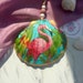 FLAMINGO on Hanging Scallop Shell Decoupaged Seashell Essential Oil ...
