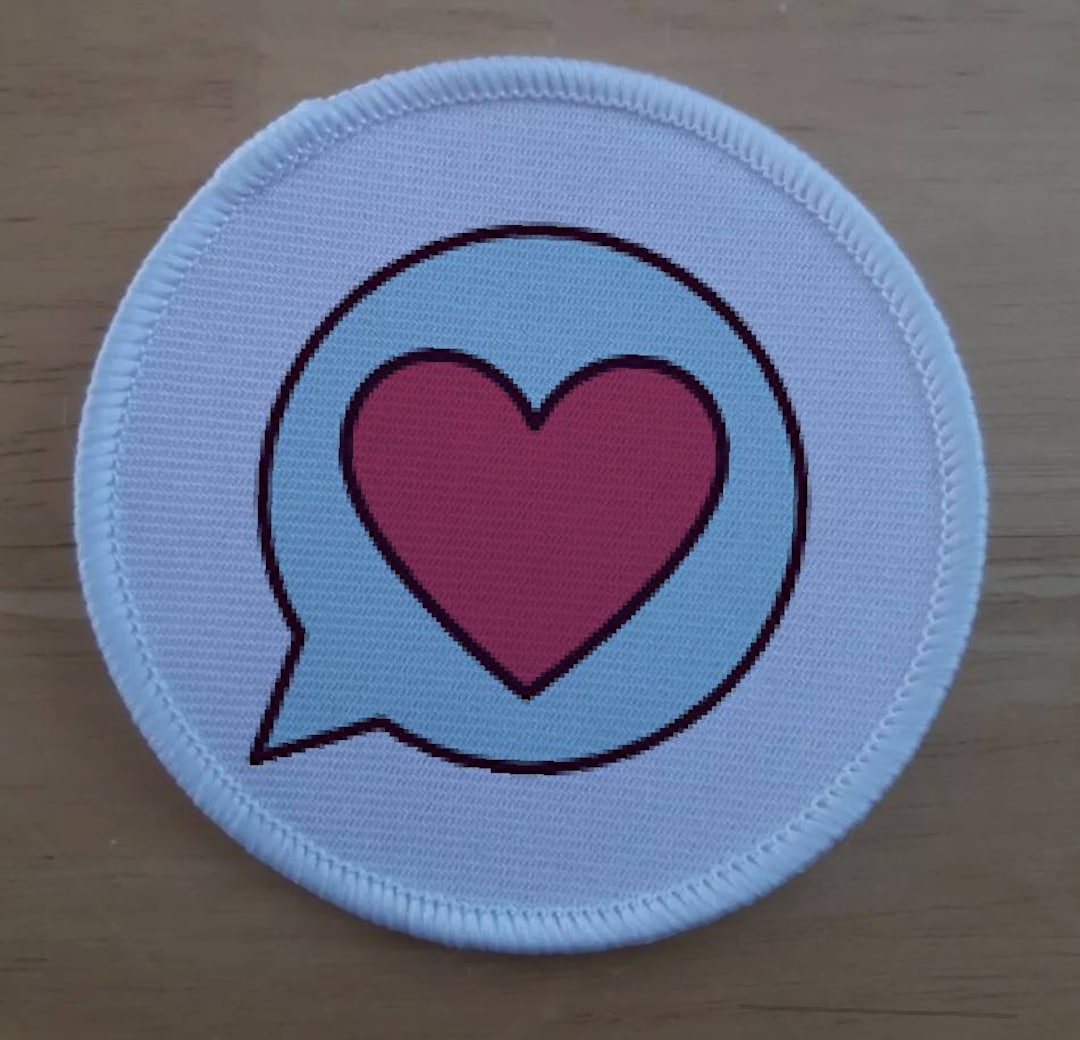 Heart Speech Bubble Patch Badge - Etsy