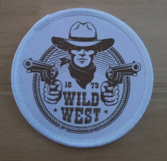 Cowboy Insigne Wild West Element In Modern Stijl Vlak, Lijn Stijl.