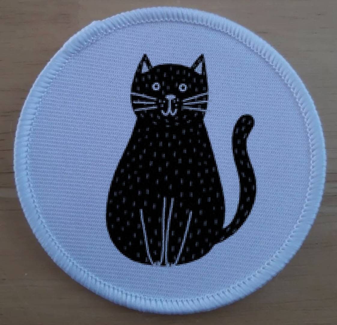 Black Cat Badge - Etsy