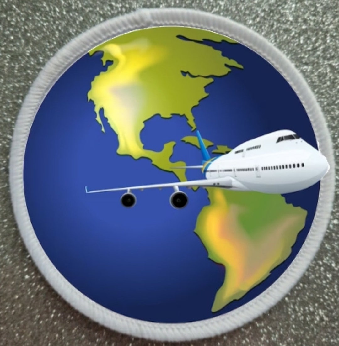 Airplane Globe 3 Inch Patch Badge - Etsy