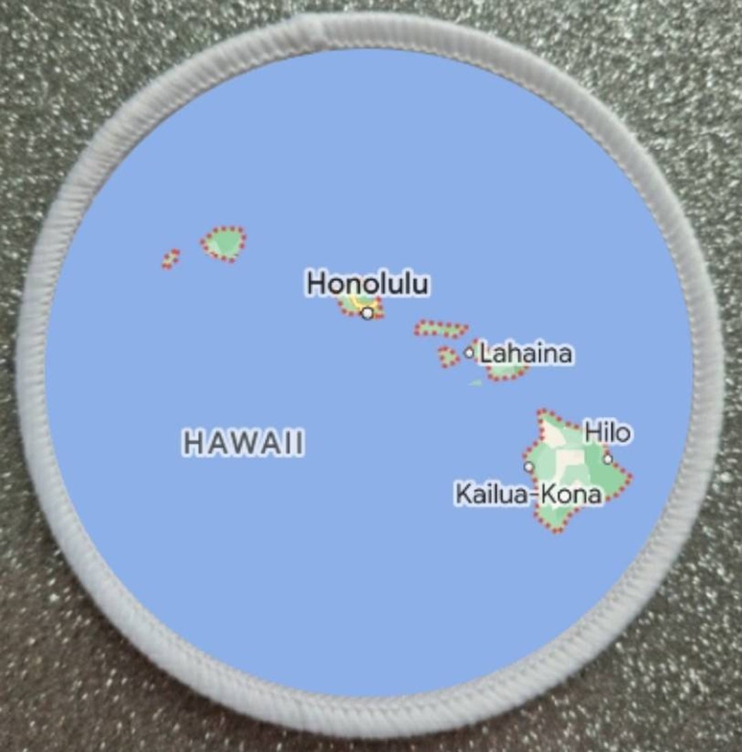 3 Inch Hawaii Islands Map Style Patch Badge - Etsy