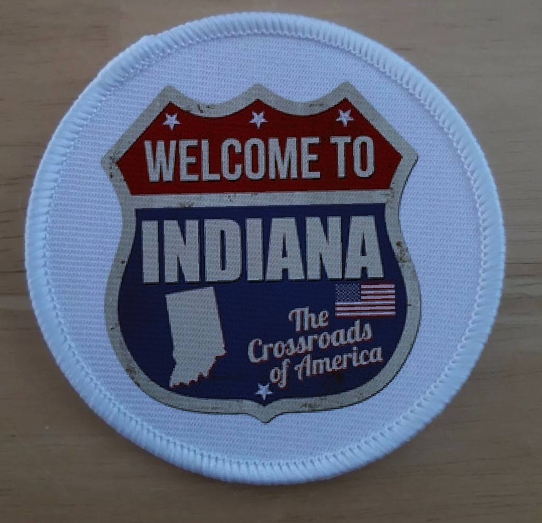 Indiana Road Sign the Crossroads of America Patch Badge - Etsy