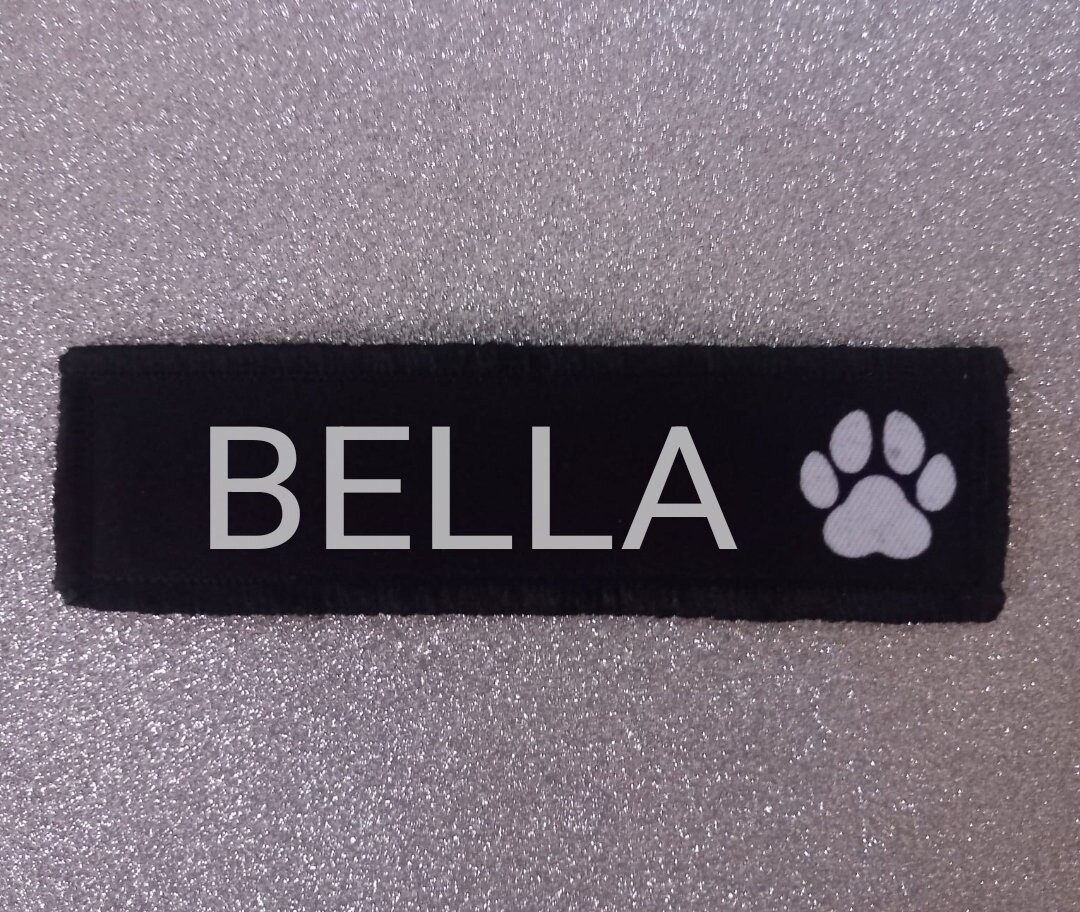 4.5" X 1.5" Inch Bella Dog Name Dog Harness Hook & Loop Patch Badge - Etsy