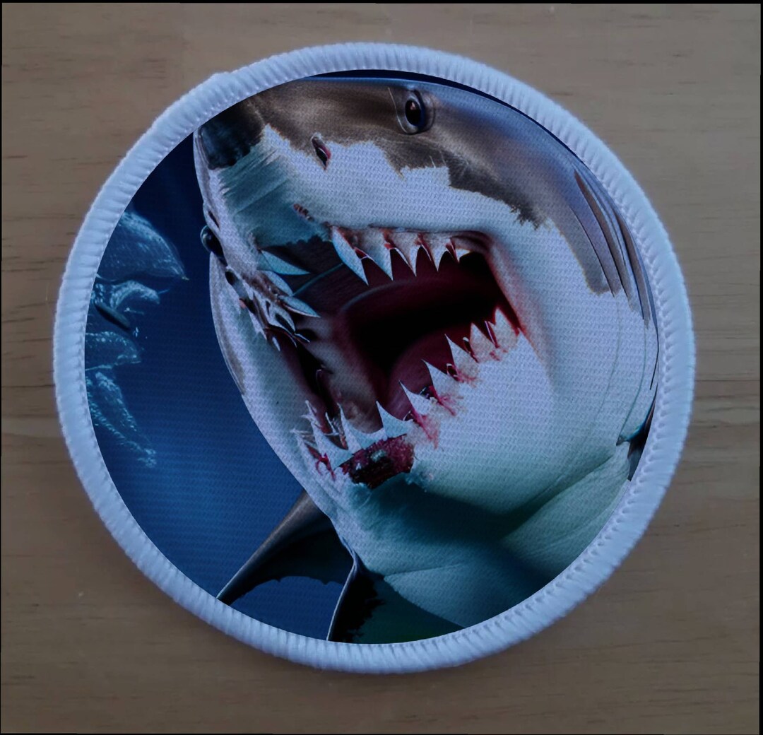 3" Great White Shark Patch Badge - Etsy