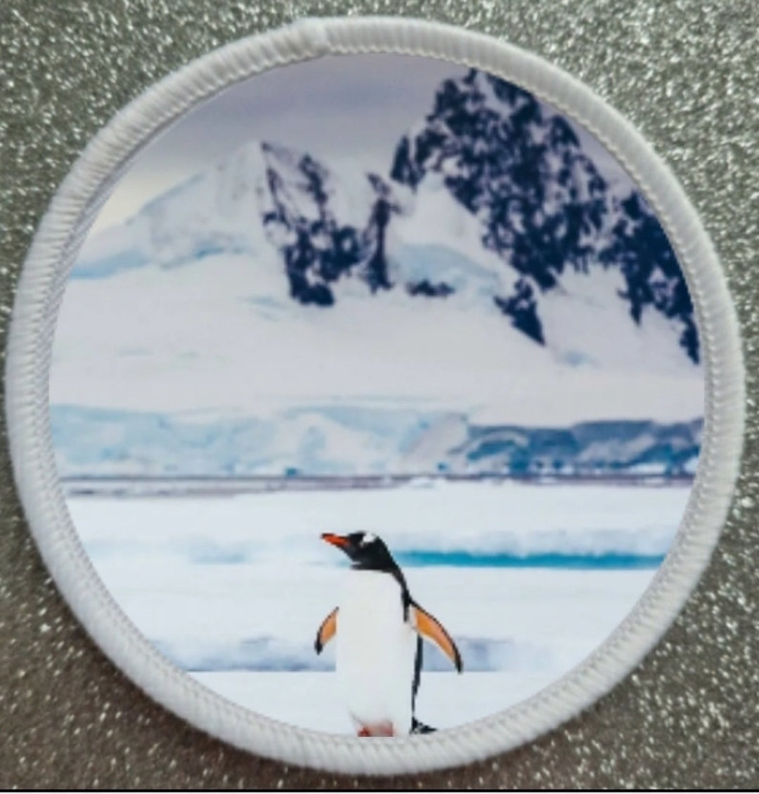 3 Inch Penguin Mountain Antarctica Image Patch Badge - Etsy