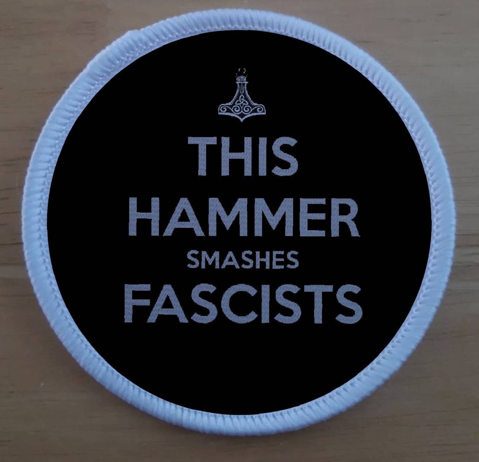 This Hammer Smashes Fascism Anti Fascist Patch Badge - Etsy