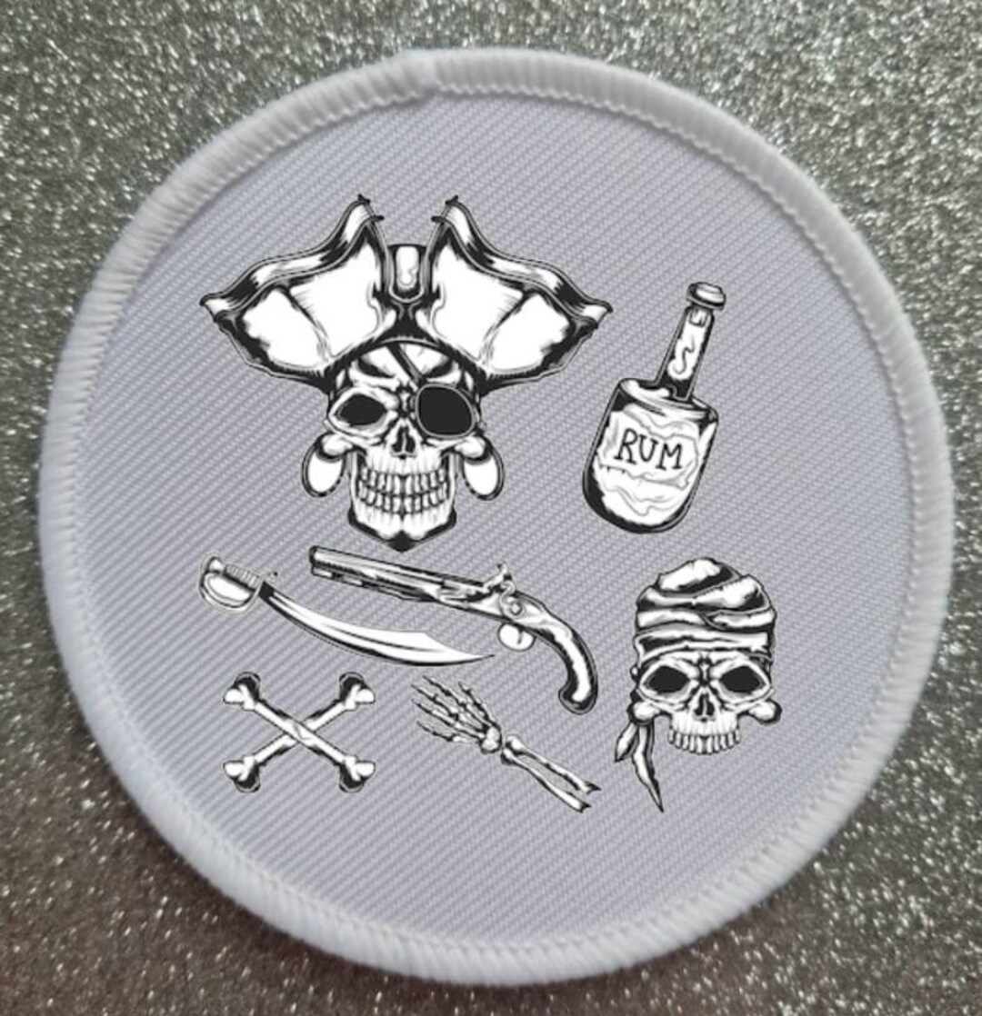 7 Inch Large Pirate Themed Patch Badge - Etsy