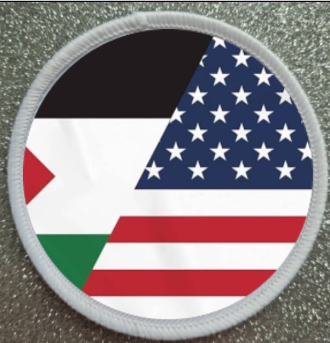 3 Inch Half USA America Palestine Palestinian Flag Patch Badge - Etsy