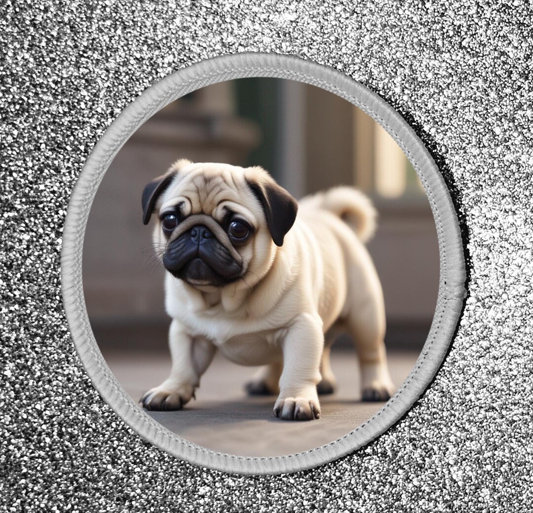 Cute Pug Patch Badge - Etsy