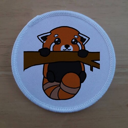 Red Panda Patch Woven Iron-on Patch Red Panda Illustration - Etsy UK