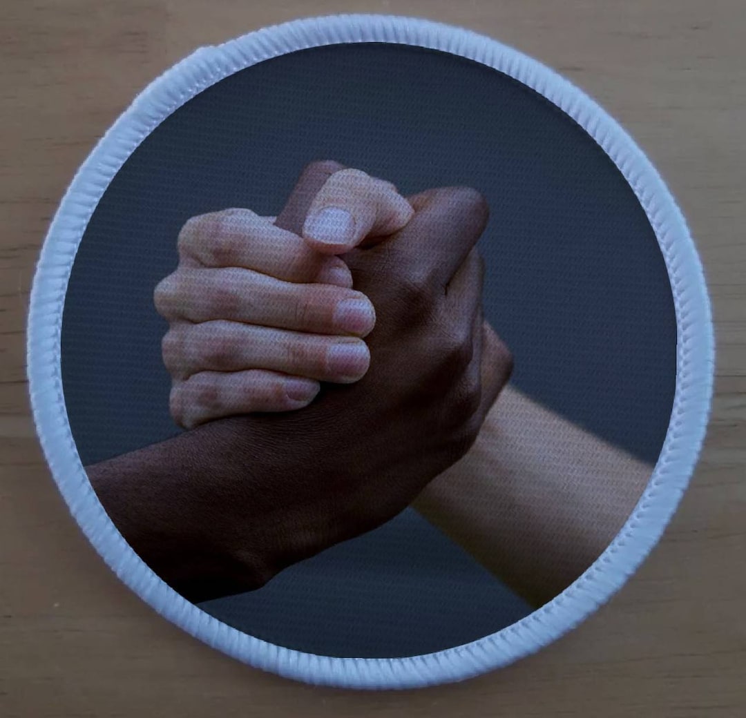 Black and White Handshake Against Racism Anti Racist Patch Badge - Etsy
