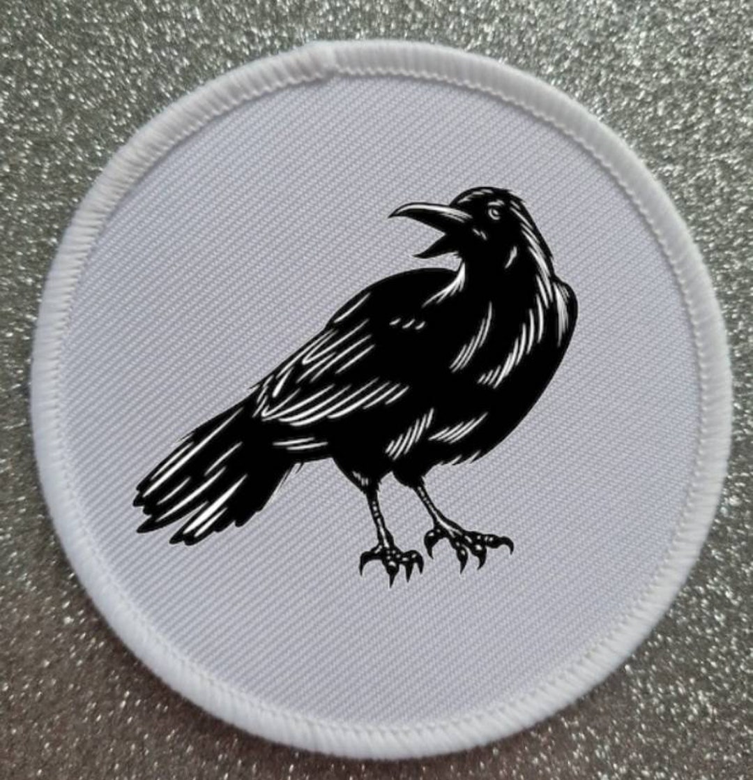 7 Inch Large Black Crow Patch Badge - Etsy