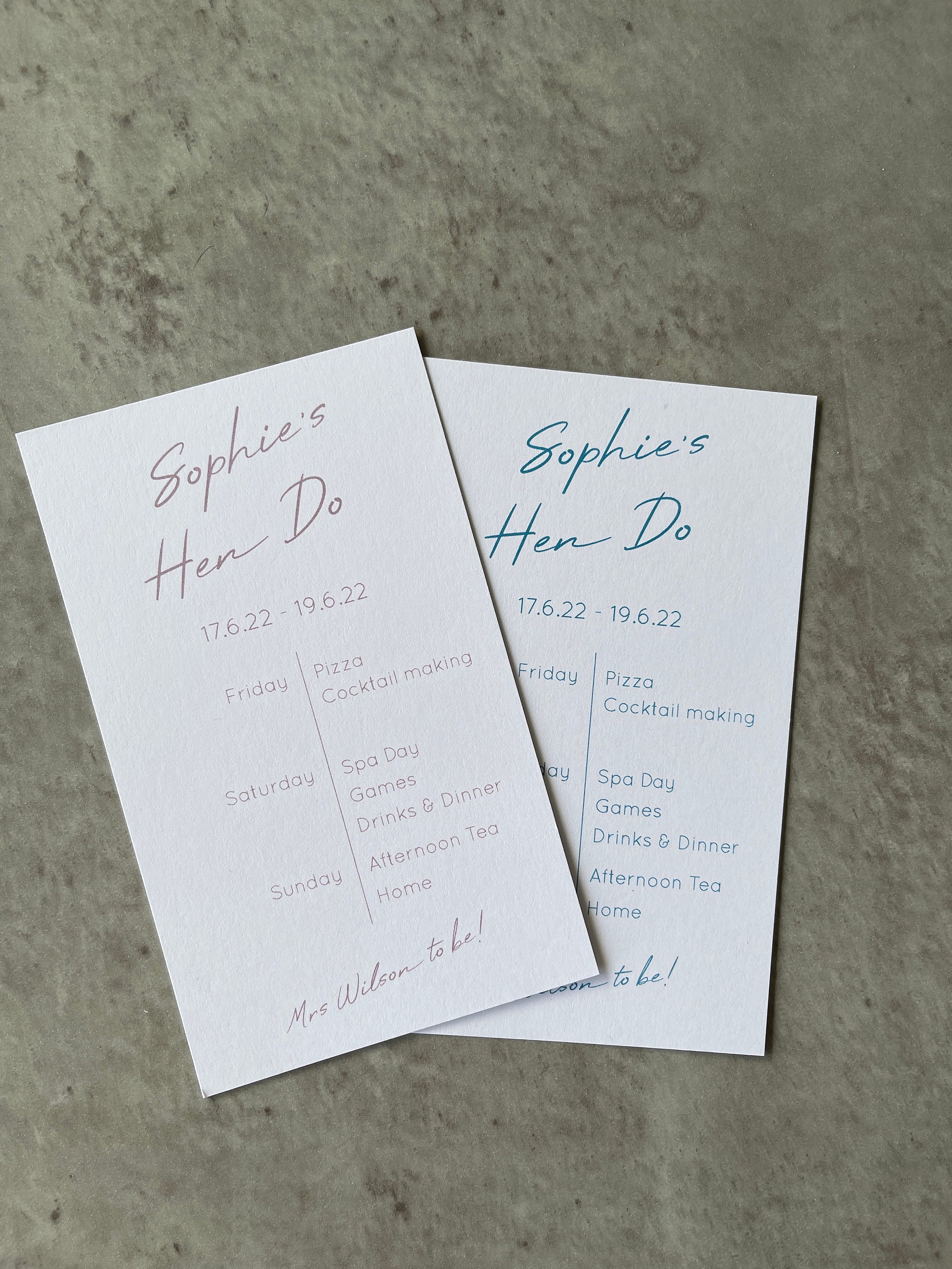 Hen Do Itinerary | Hen Do Invite | Hen Do | Hen Party | Elegant ...