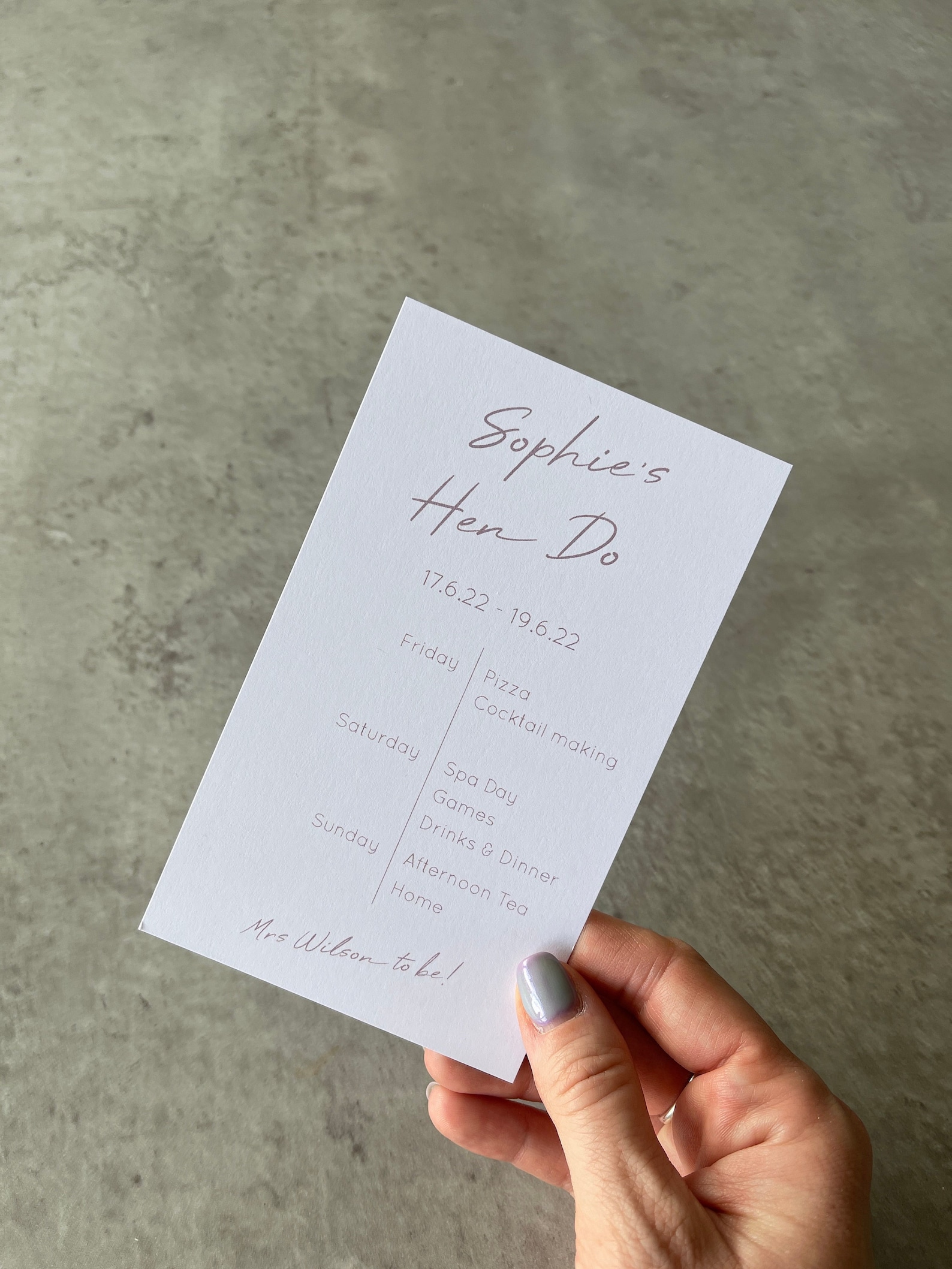 Hen Do Itinerary | Hen Do Invite | Hen Do | Hen Party | Elegant ...