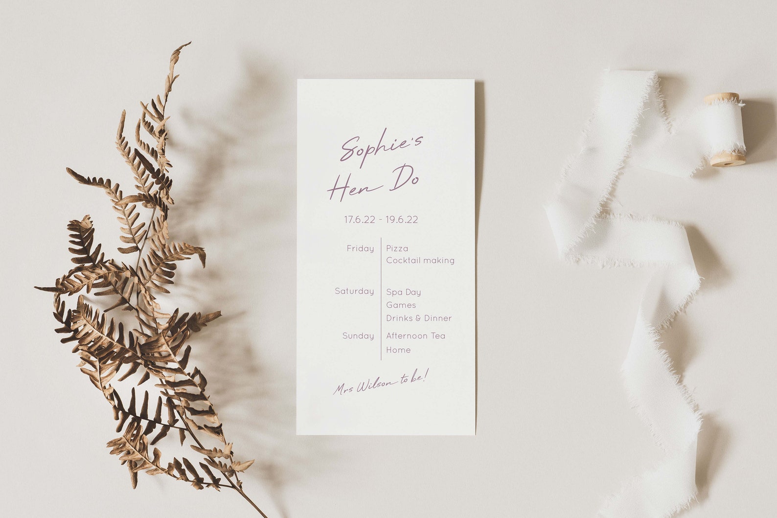 Hen Do Itinerary | Hen Do Invite | Hen Do | Hen Party | Elegant ...