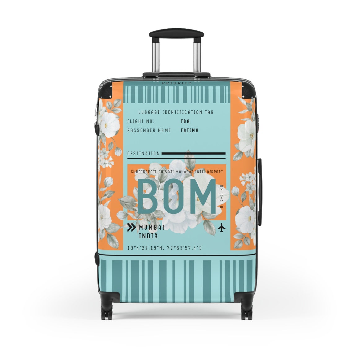 Personalized Suitcase With Name/initials IATA Code Flight No. Airport ...