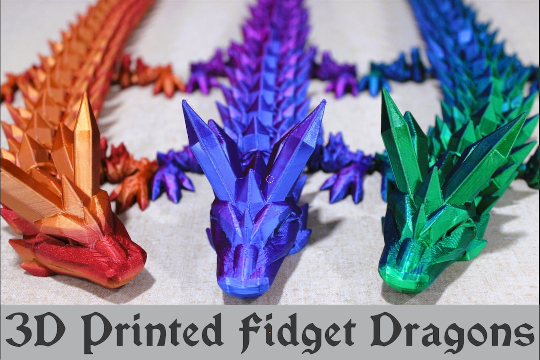 3D Printed Fidget Crystal Dragons - Etsy