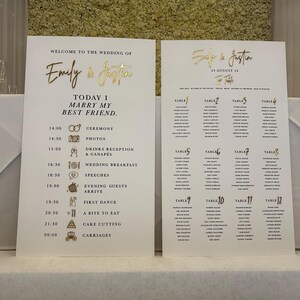 Acrylic Table Plan & Welcome Bundle - Etsy UK