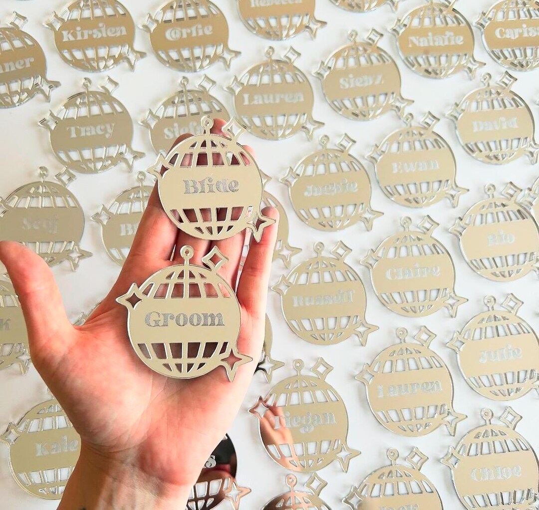 Engraved Disco Ball Place Cards - Etsy