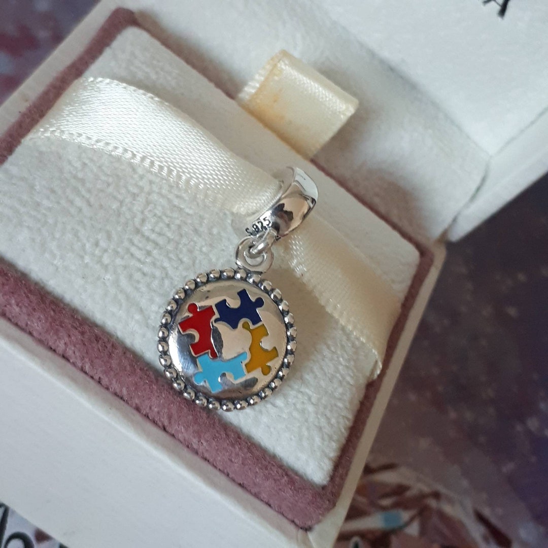 Authentic Pandora autism Awareness Puzzle Dangle Pendant Rare and ...