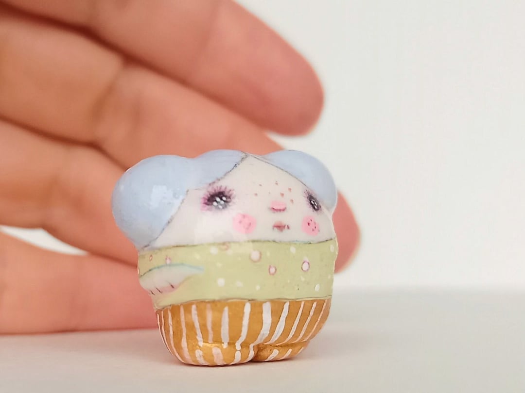 Girl Clay Figurine, Miniature Collection, Polymer Clay Miniature, Cute ...