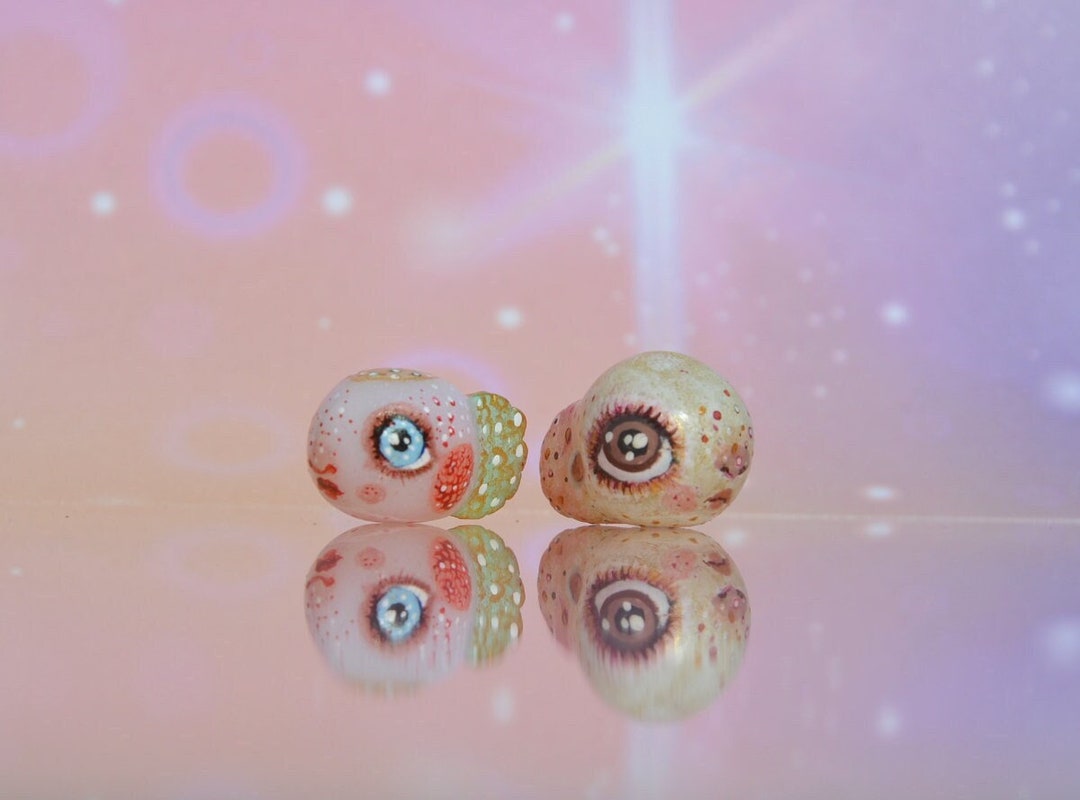 2 Miniature Fish Collectible Figurines, Fish Totem Charm, Polymer Clay ...