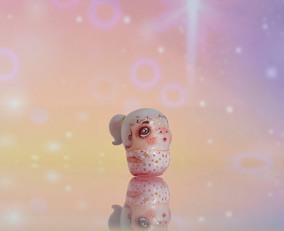 Cute Girl Mini Figurine, Miniature Cute Art Collection, Polymer Clay ...