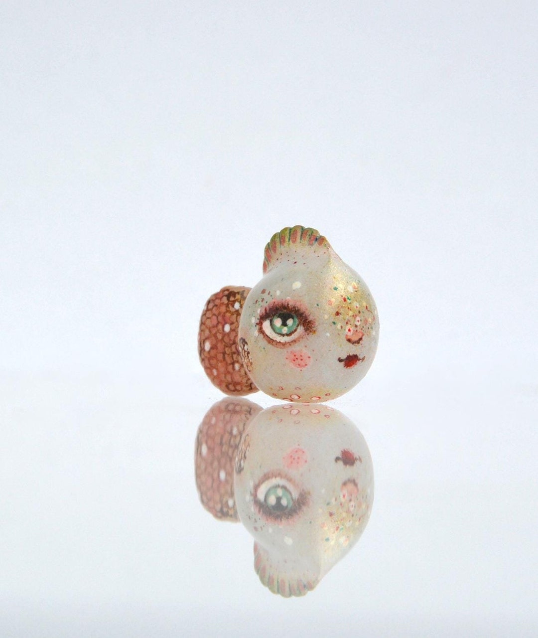 Miniature Fish Collectible Figurine, Fish Totem Charm, Polymer Clay Art ...