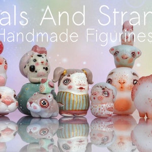 Little Creature Desk Figurine With a Tooth on 4 Mini Legs, Clay Fairy ...