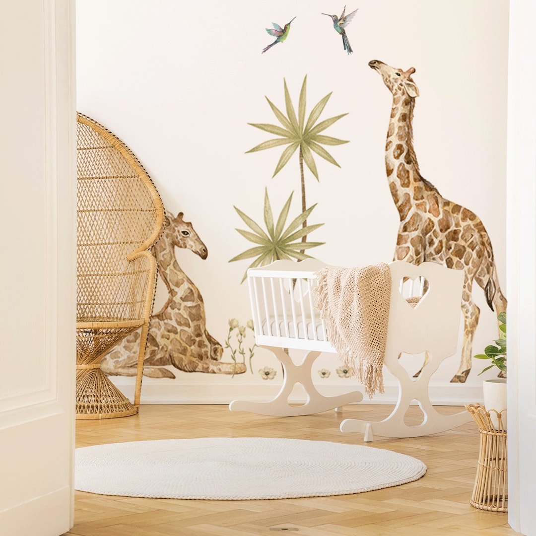 Jungle Wall Stickers - Tropical Safari - Giraffes - Etsy