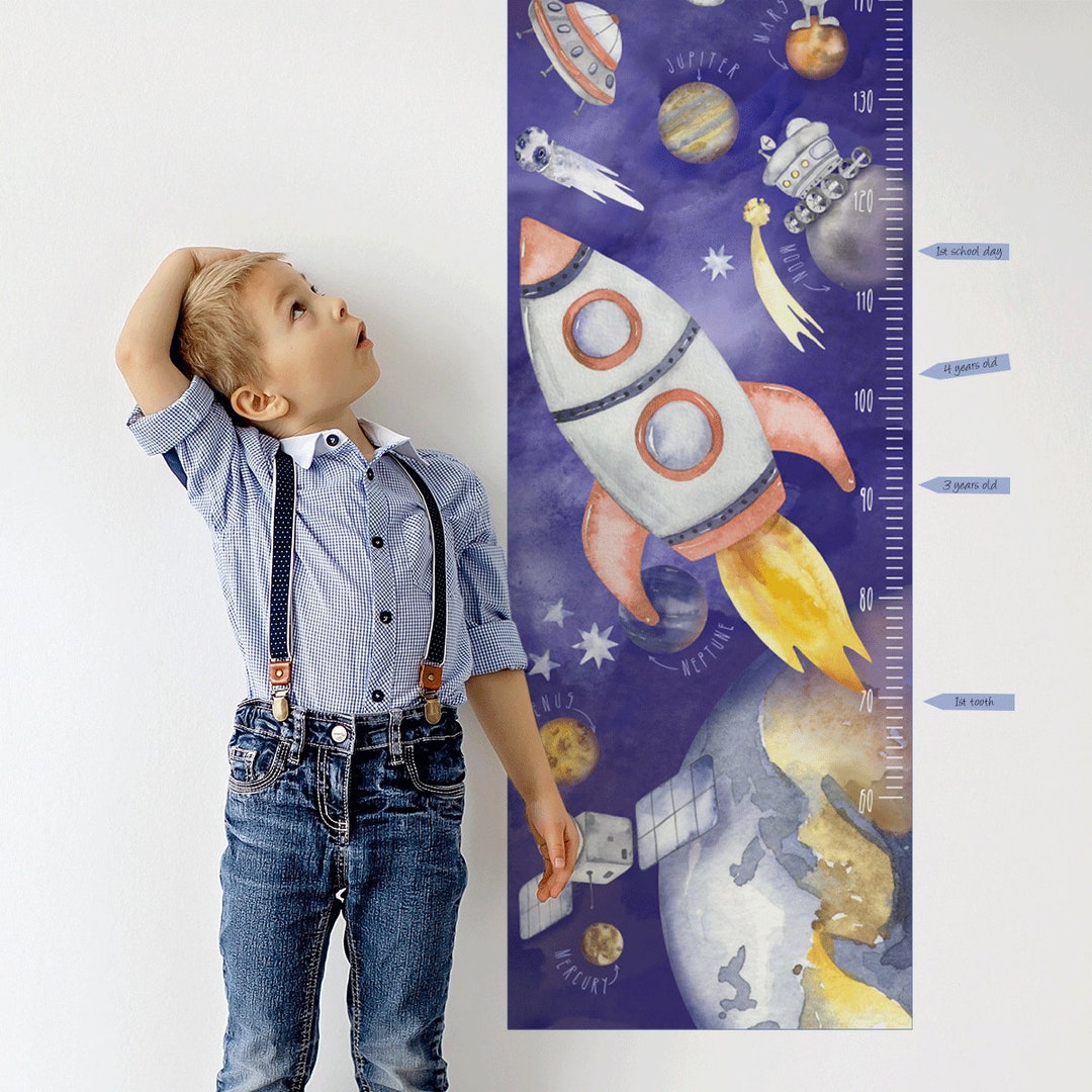 Height Chart Wall Stickers Space Adventure Growth Chart - Etsy