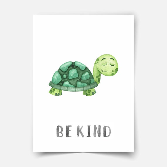 Character Animals Turtle Print Safari Print Nursery - Etsy
