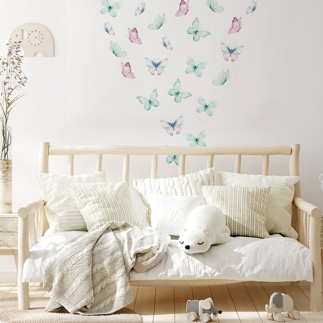 Wall Tattoo Butterfly, Pastel Butterfly Wall Decal, Butterfly Wall ...