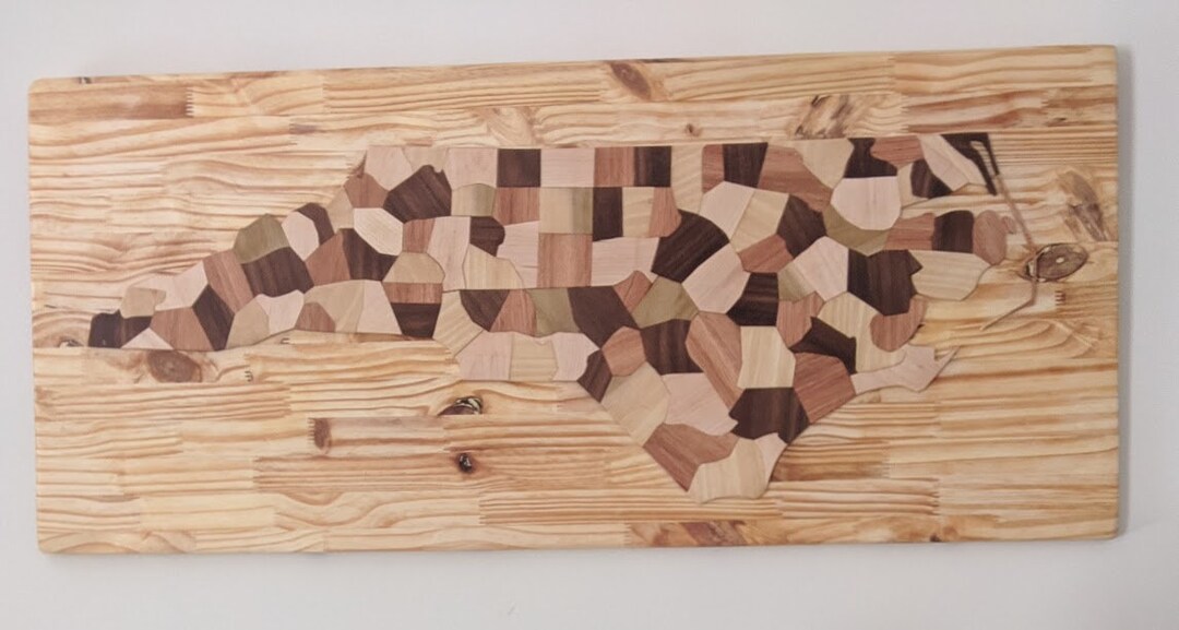 Custom Wooden North Carolina State Map - Etsy