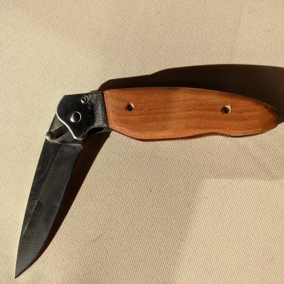 Custom Wood Handled Folding Knife - Etsy