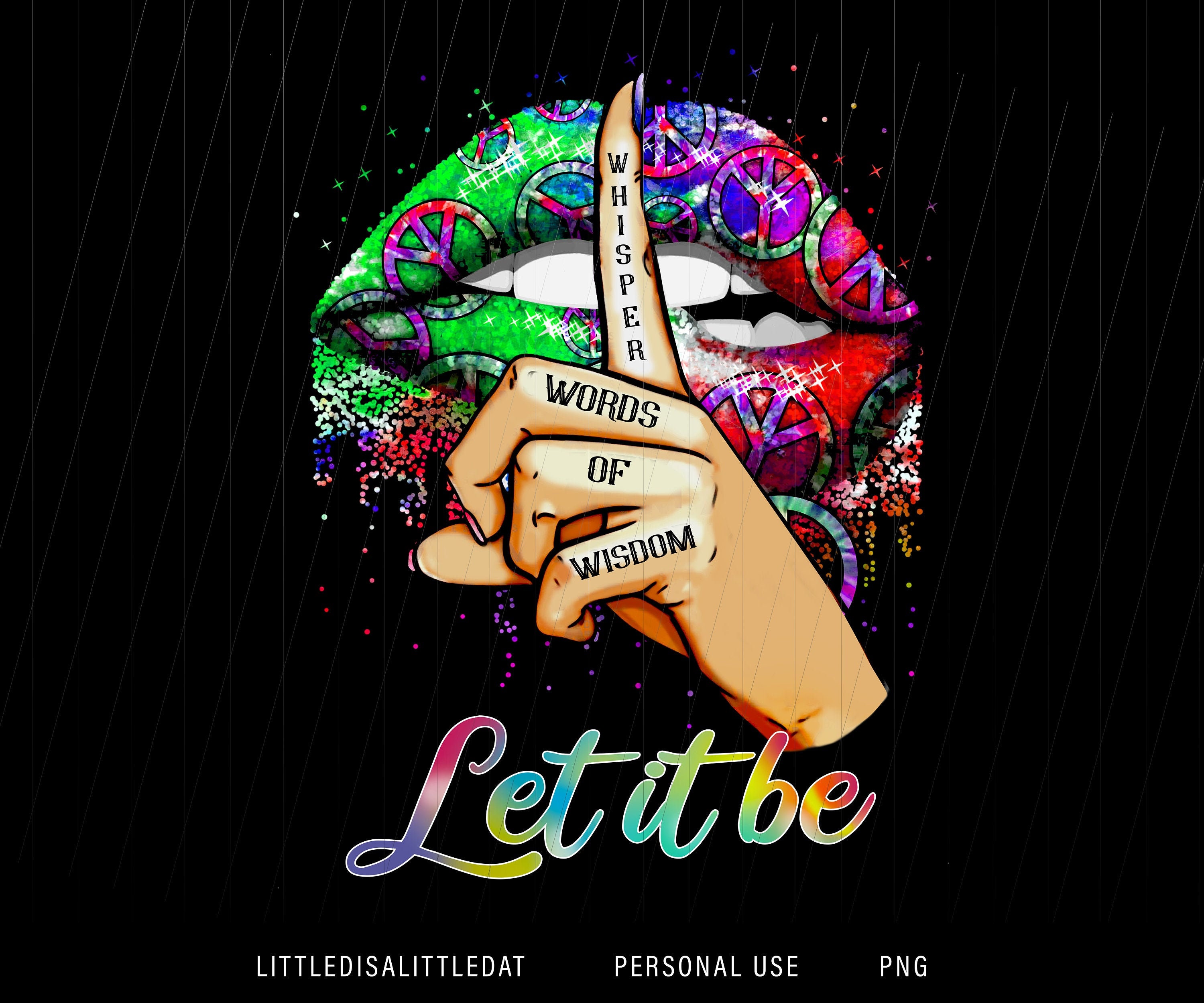 Whisper Word Lips Let It Be PNG - Sublimation - Printable Vinyl ...