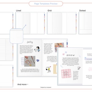 12 Tab Color Digital Notebook Landscape 2 Sided Minimalist for Student ...