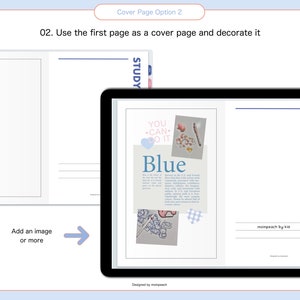 12 Tab Color Digital Notebook Landscape 2 Sided Minimalist for Student ...