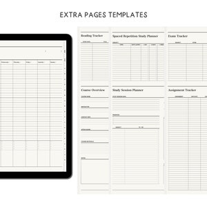 18 Tab 2 Vers Digital Notebook Minimalist Study Book Printable Black ...
