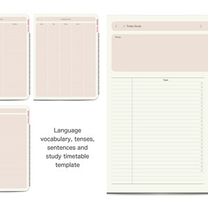 12 Tabs Digital Notebook Template in Peach Beige Page Cute Minimalist ...