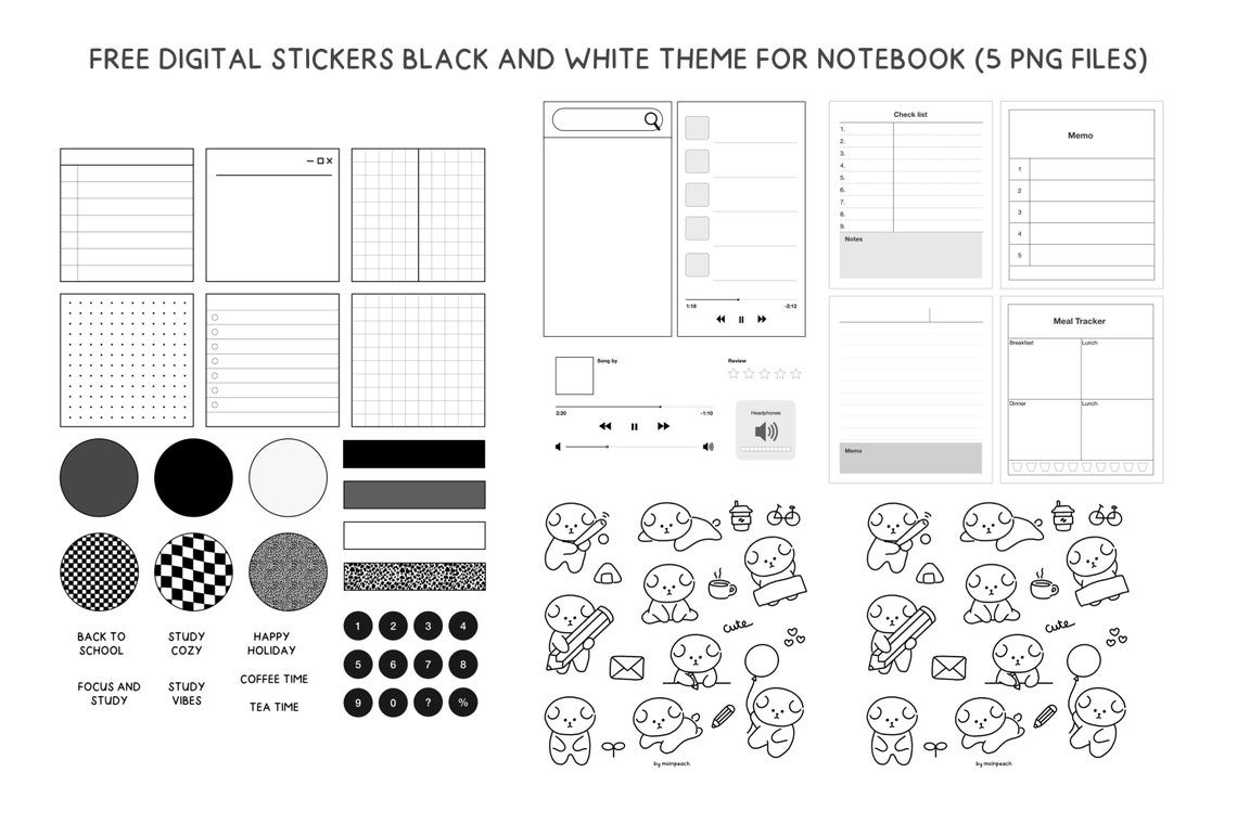 18 Tab 2 Vers Digital Notebook Minimalist Study Book Printable - Etsy