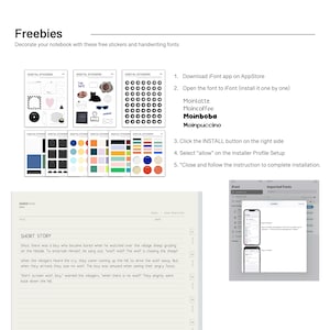 10 Tabs 54 Page Template Digital Notebook Minimalist Trendy Retro Style ...