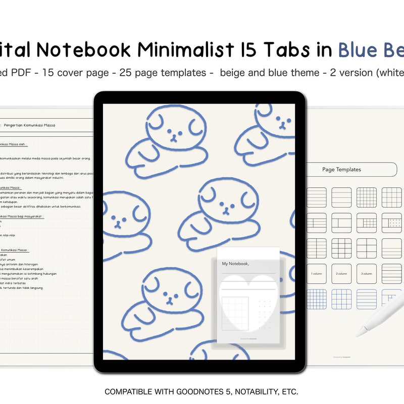 15 Tab Digital Notebook - Etsy