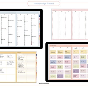 12 Tab Color Digital Notebook Landscape 2 Sided Minimalist for Student ...