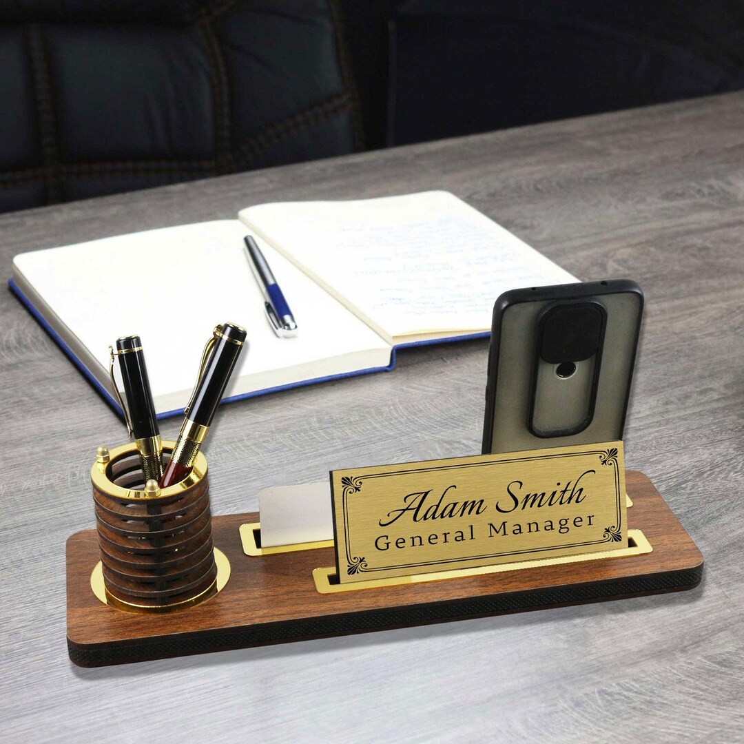 Personalized Wood Desk Name Plate: New Job Office Gift - Etsy