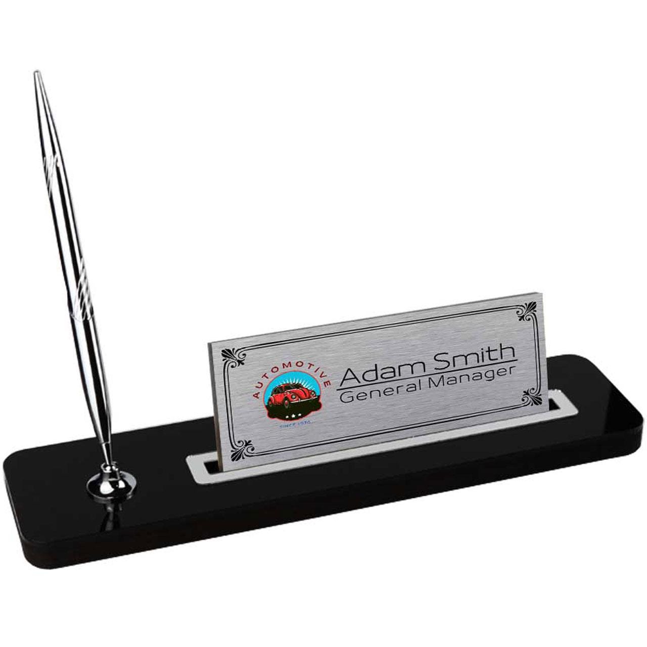 Personalized Luxury Desk Name Plate Black Wooden Desk Nameplate With ...